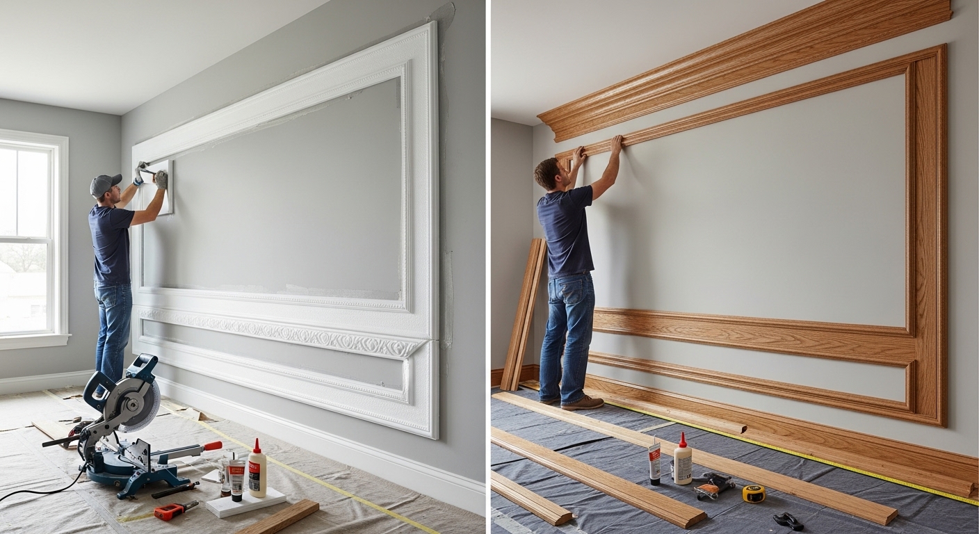 Comment Poser Des Moulures Murales En Polystyrène Ou En Bois Soi-même ...
